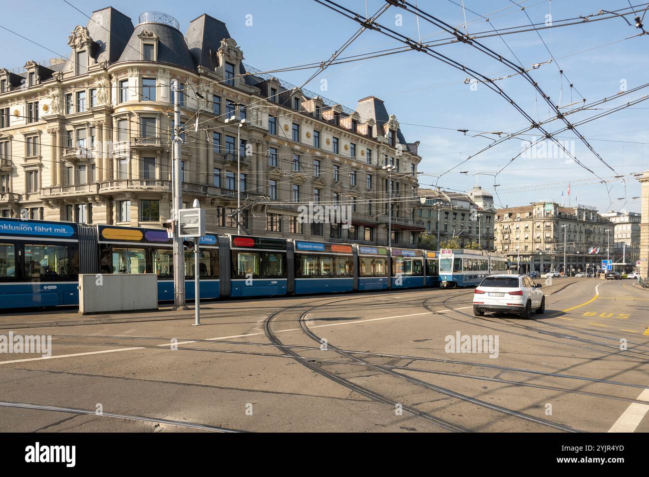 Tram on the streets of Zurich Stock Photo - Alamy