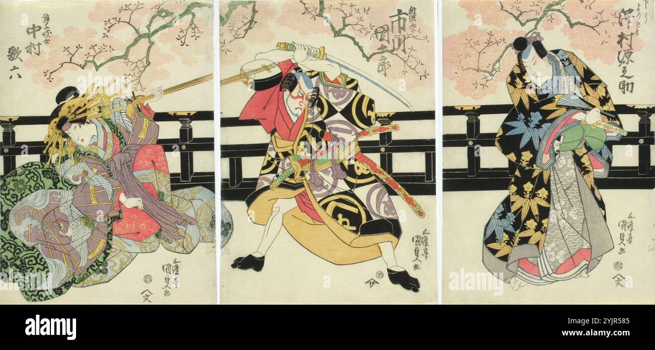 Kunisada, B, C, work, Actors Sawamura Gennosuke, Ichikawa Danjuro VII ...