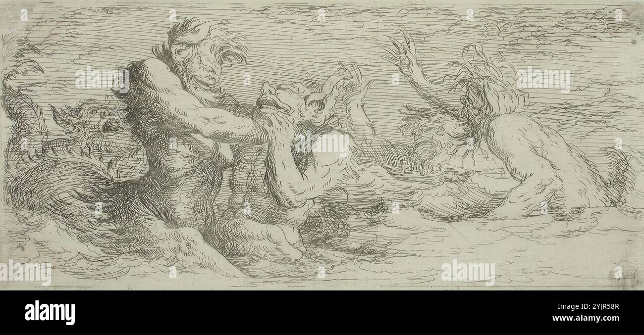 Rosa, Salvator, work, Battle of the Tritons, (1000 - 2000), technique ...