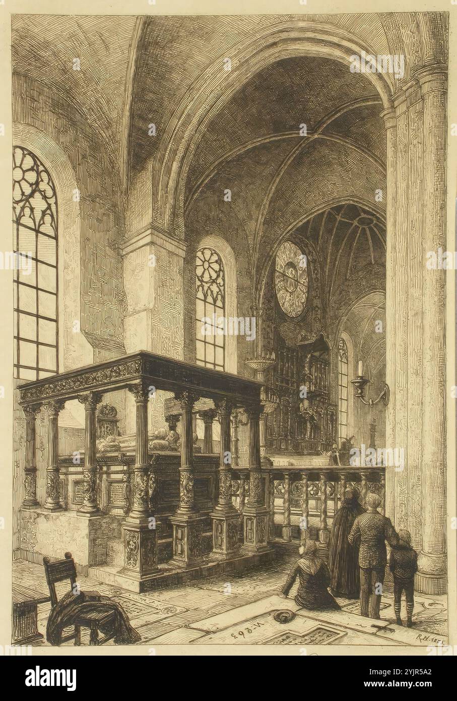 Haglund, Robert Ludvig, work, Church side view, technique text: etching ...