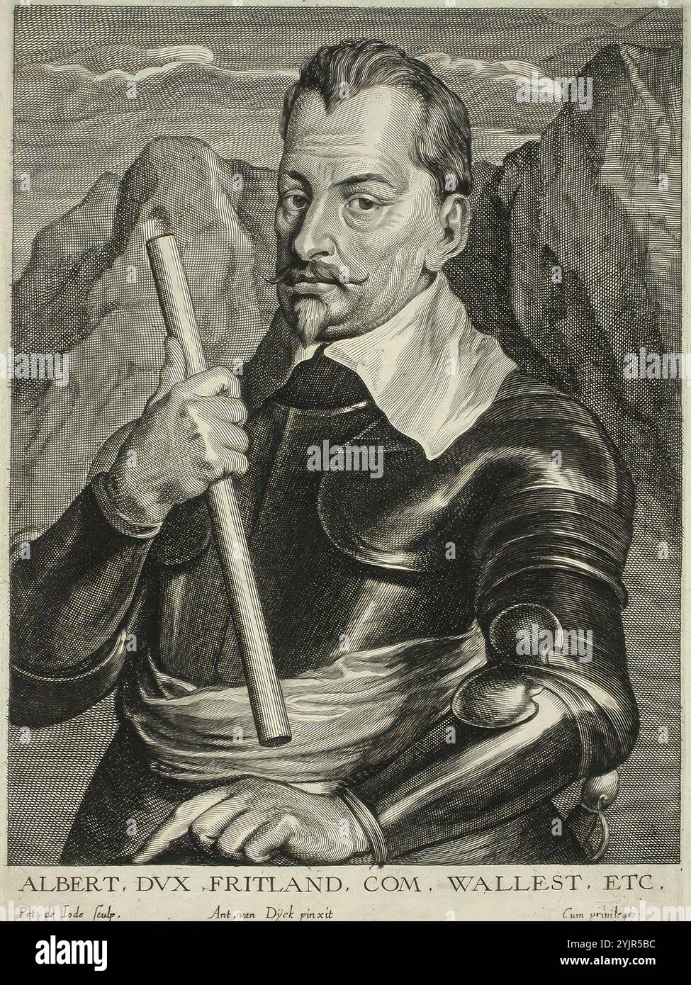 Jode, Peter de, inventor: Anton van Dyck, work name: Wallenstein, half ...