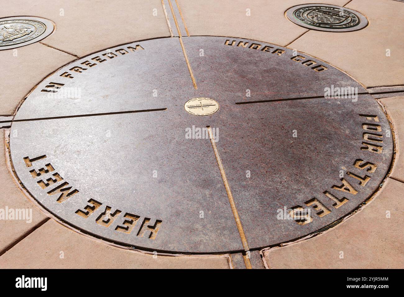 Four Corners Monument; quadripoint of four states; Arizona, Colorado ...