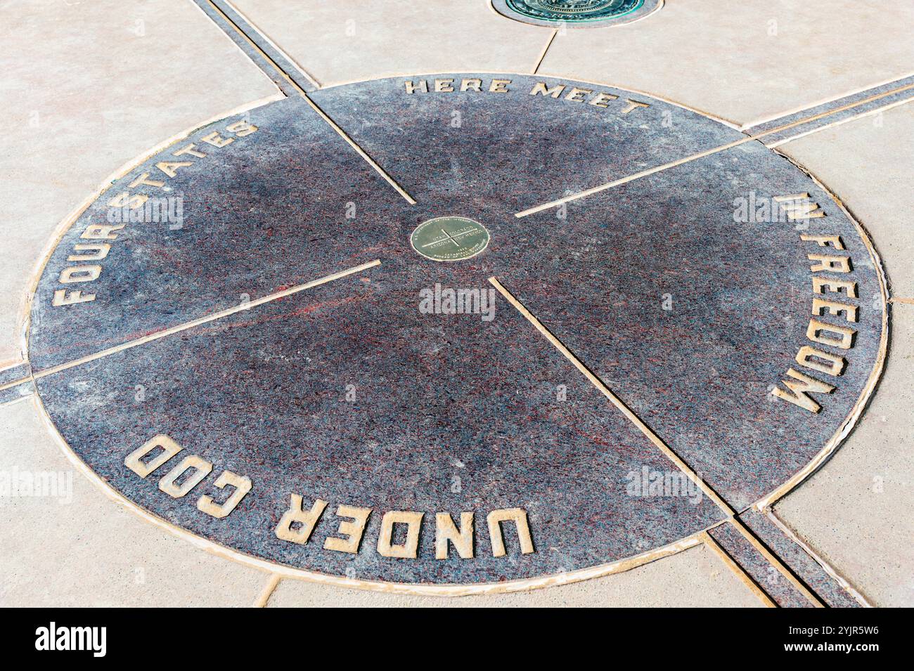 Four Corners Monument; quadripoint of four states; Arizona, Colorado ...