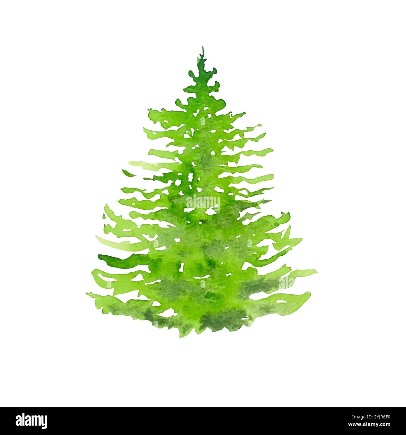 watercolor Christmas trees outline sketch illustration. design ...