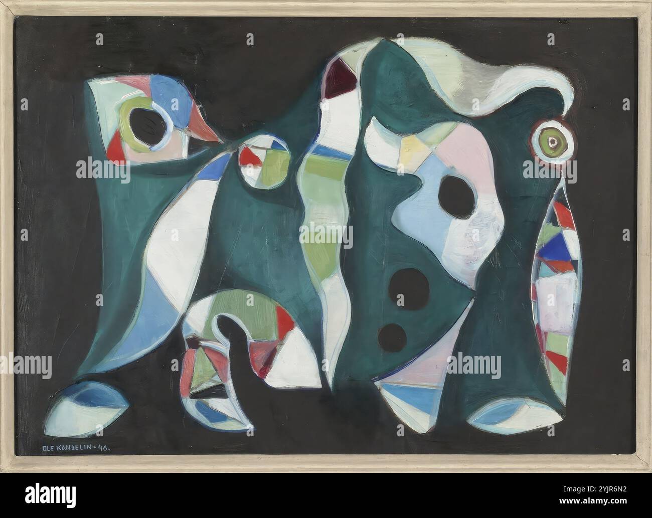 Kandelin, Ole, work, Sommitelma, 1946, oil on cardboard, painting, 35.5 ...