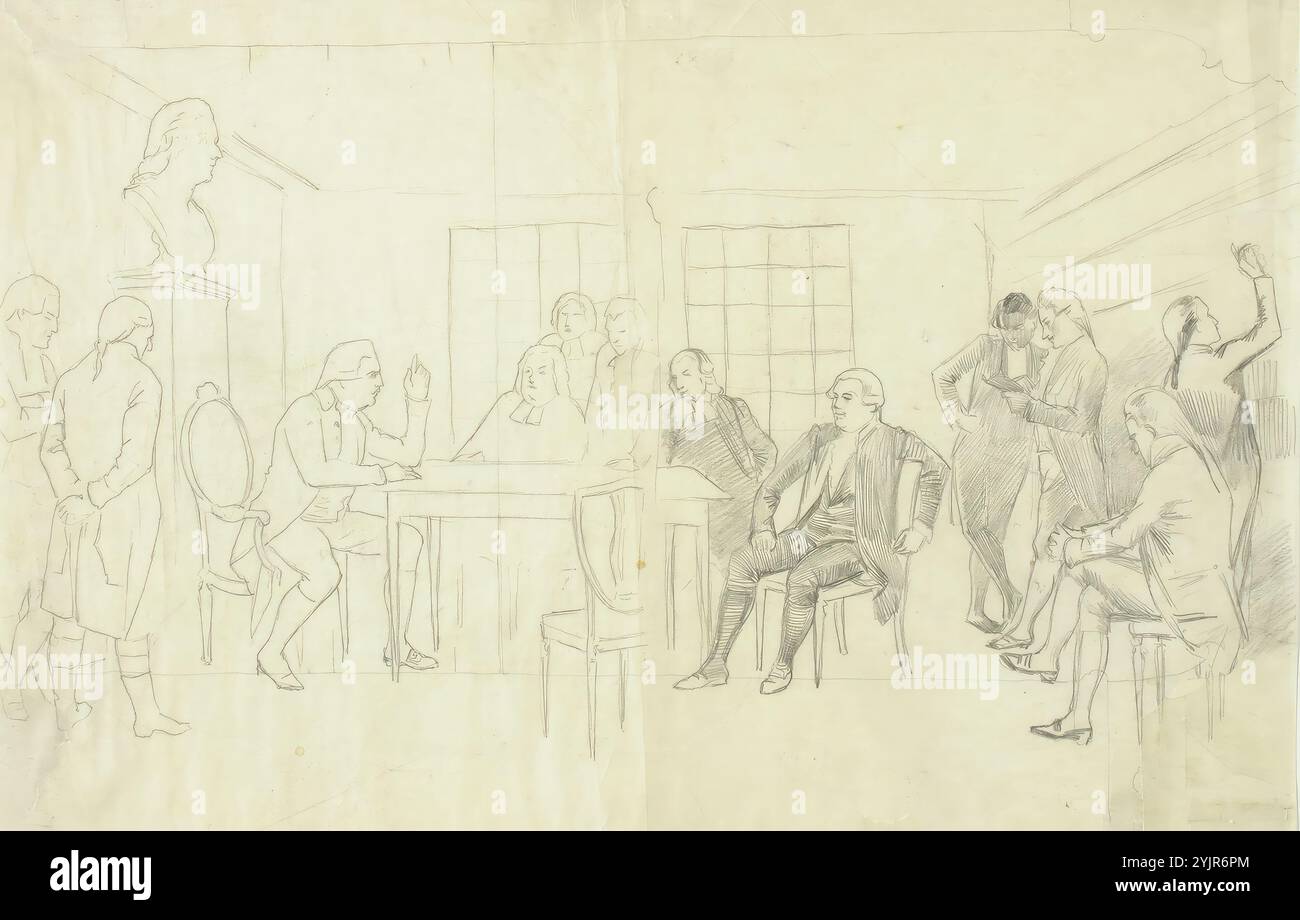 Edelfelt, Albert, work, Exercise for the Aurora Society, pencil ...