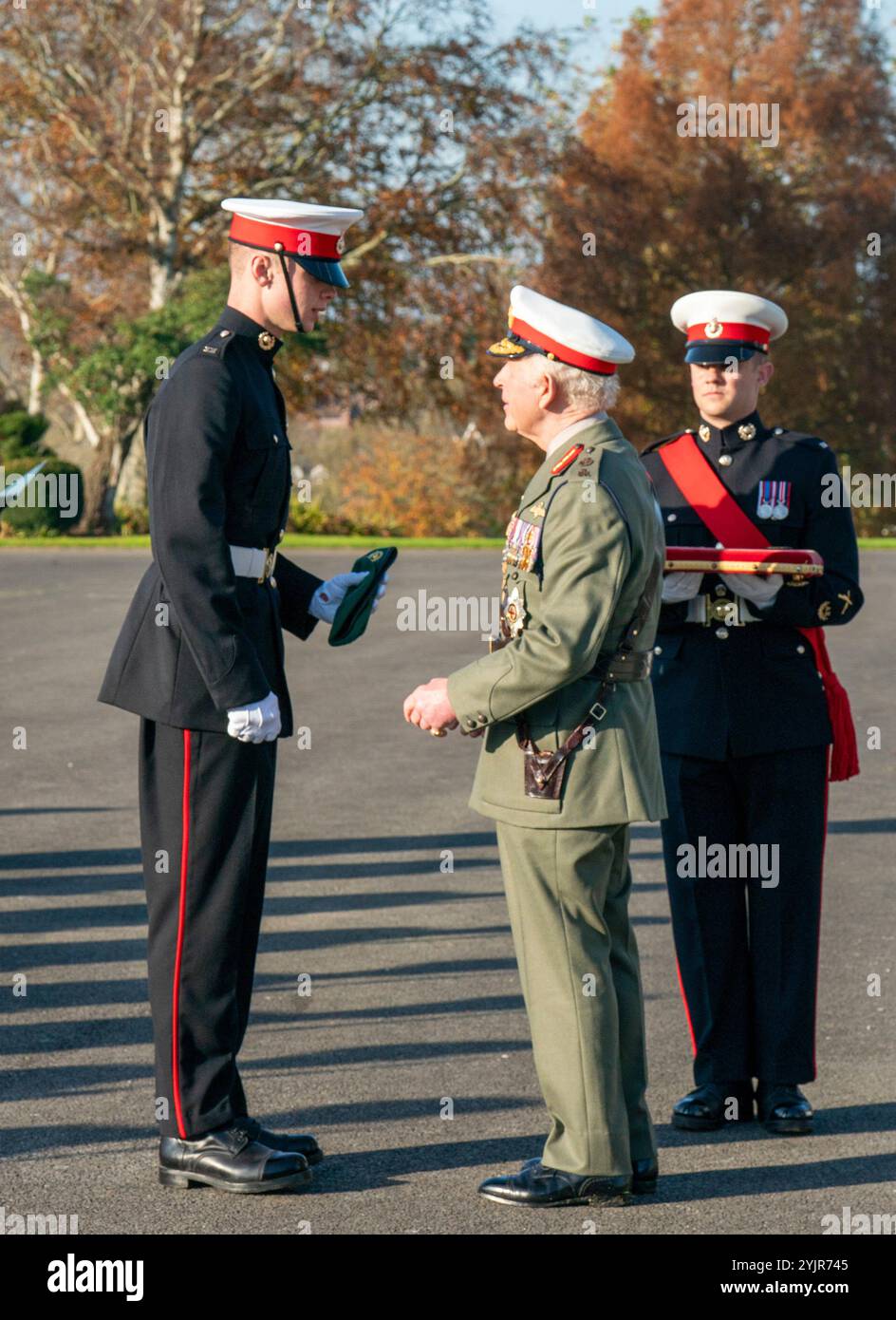 King Charles III, as Captain General Royal Marines, with Marine Joseph ...