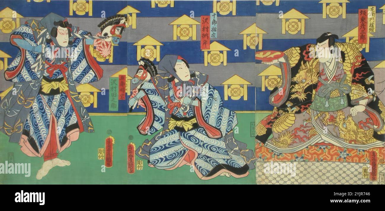 Kunisada, B, C, work, Actors Bando Hikosaburo, Sawamura Tossho and ...