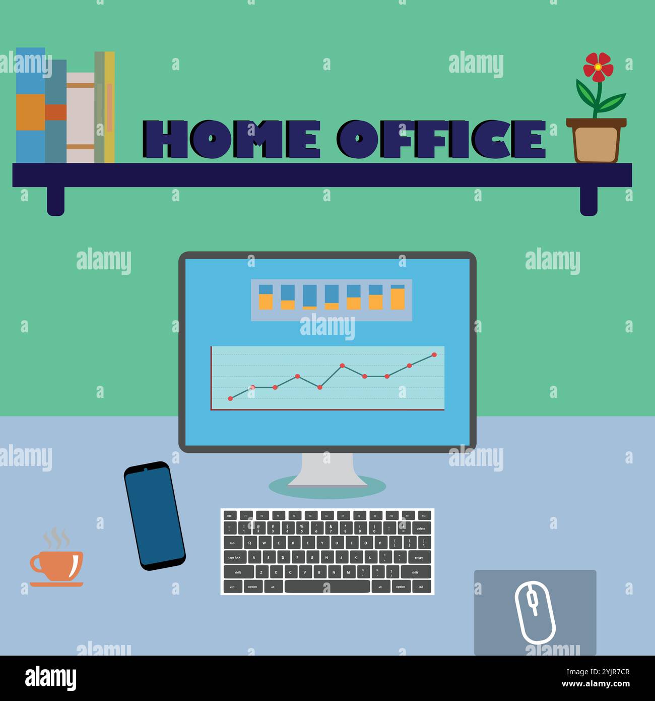Home coffee computer Stock Vector Images - Alamy