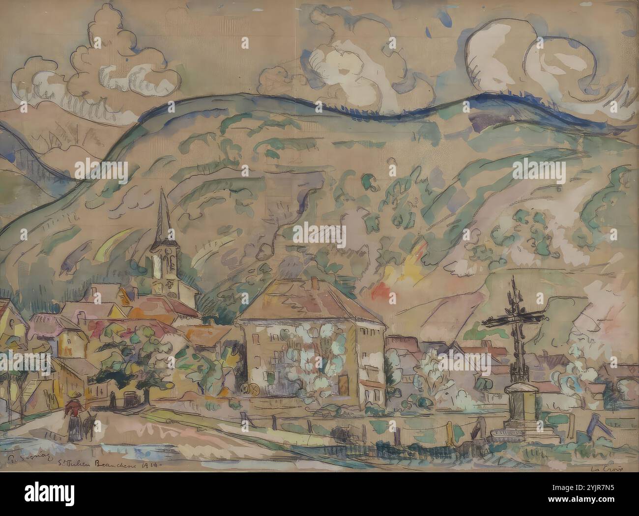 Signac, Paul, work, St Julien-Beauchene, 1914, painting, 31 cm x 43 cm ...