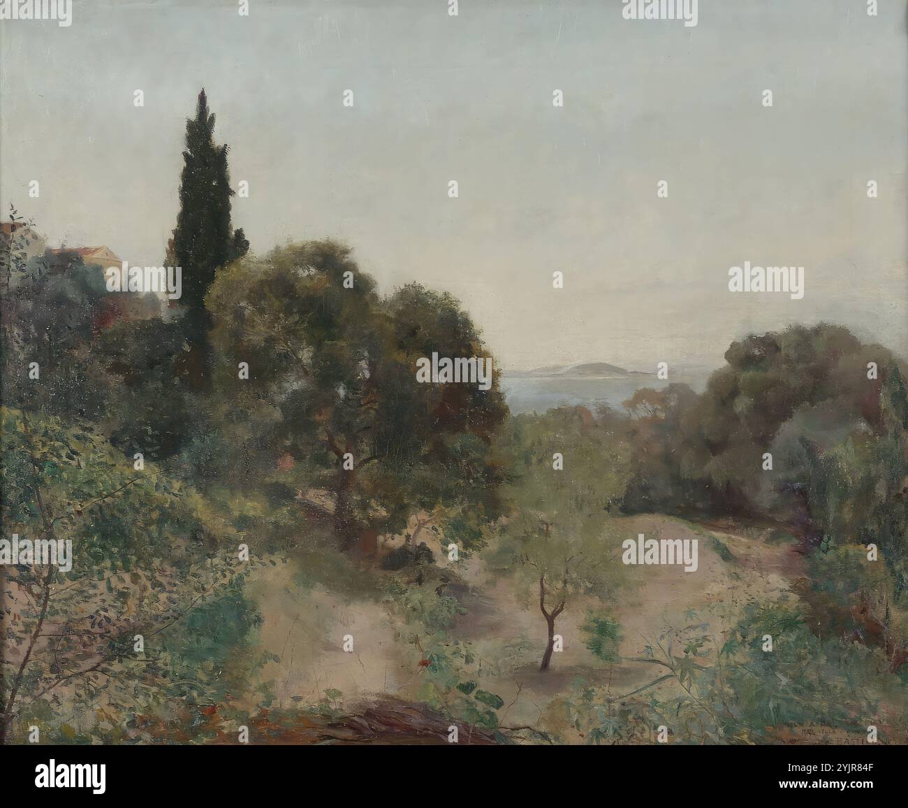 Bastien-Lepage, Emile, work, Landscape (Villa Chauve), 1884, painting ...