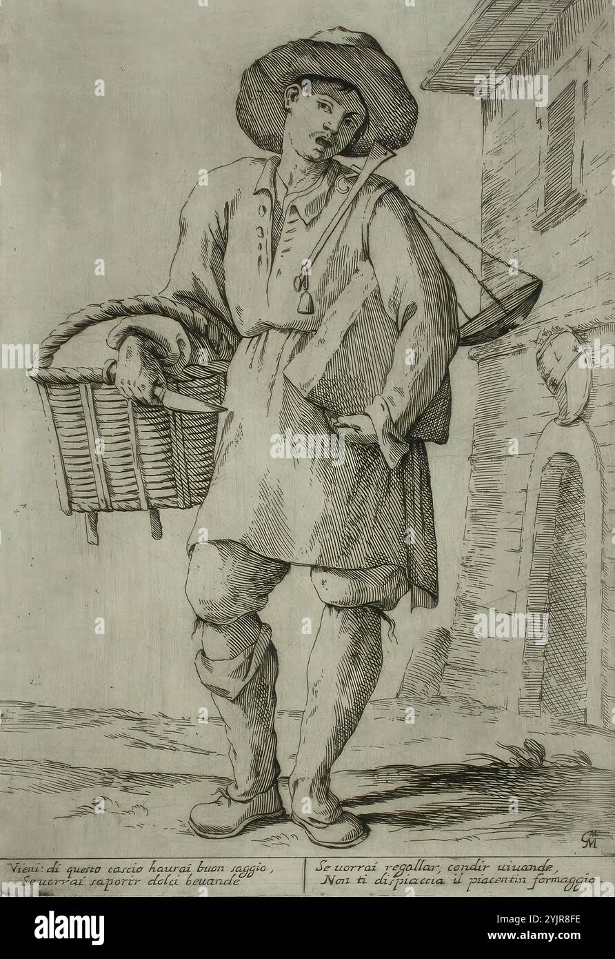 Mitelli, Giuseppe Maria, inventor: Annibale Carracci, work, Juustokauppias (28), (1000 - 2000 ...