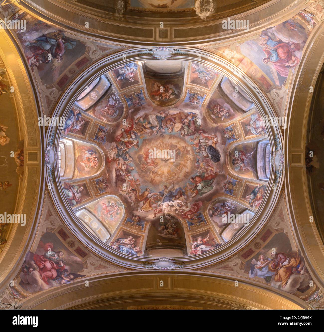 ASTI, ITALY - SEPTEMBER 11, 2024: The fresco in cupola church Chiesa di ...