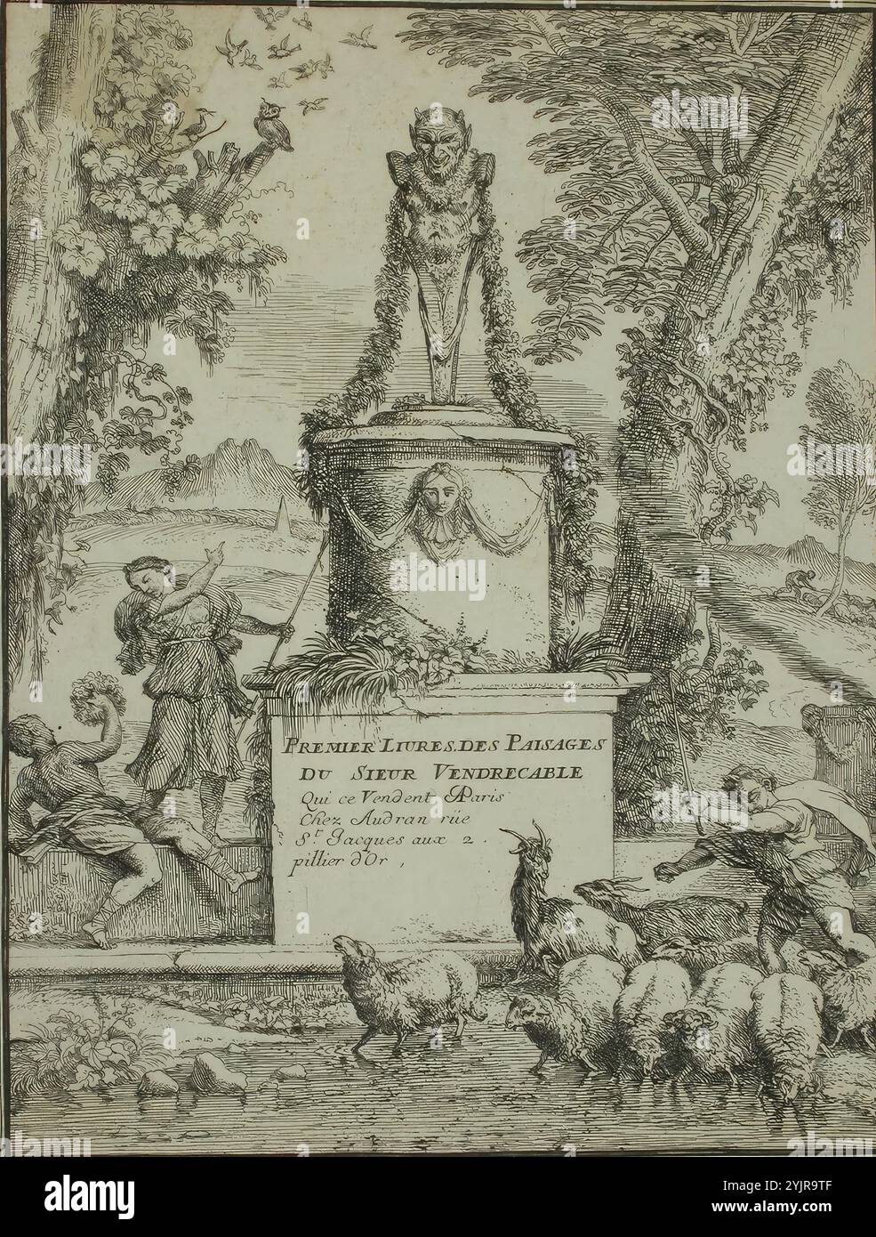 Cabel, Adrian van der, Statue of Pan - front page for landscape series ...