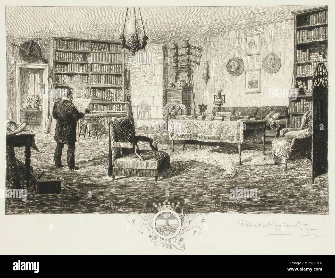 Haglund, Robert Ludvig, Adolf Erik Nordenskjöld in his library ...