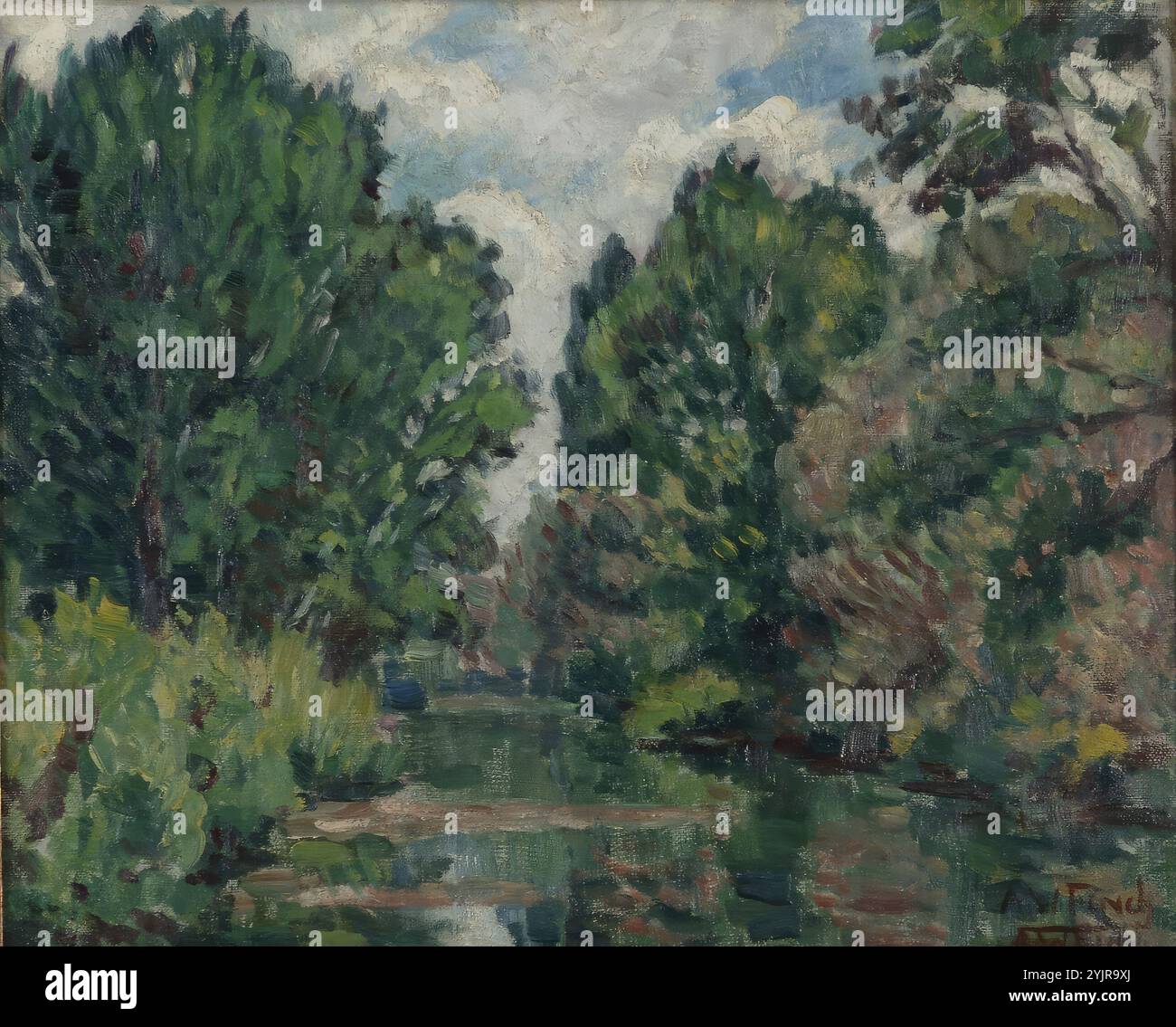 Finch, Alfred William, work, River landscape, oil on canvas, painting ...
