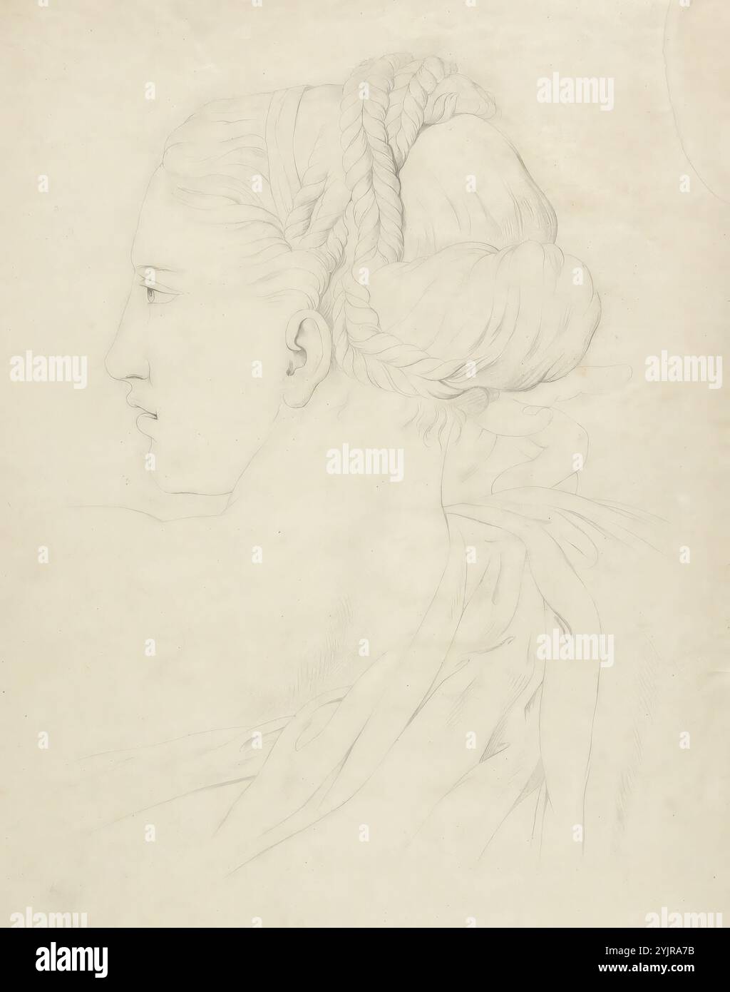 Kleineh, Oscar, work, Profile of a woman, academy exercise, 1866 ...