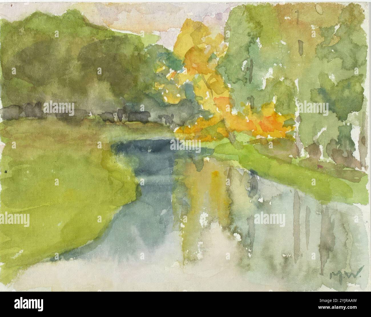 Wiik, Maria, work, Syyskuva, watercolor, painting, 11.4 cm x 14 cm ...