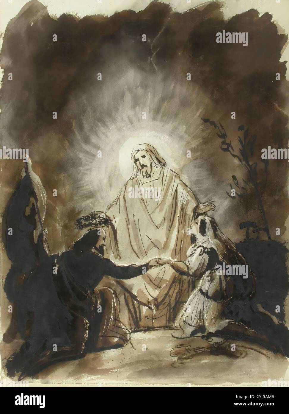 Christ blessing engraving hi-res stock photography and images - Alamy