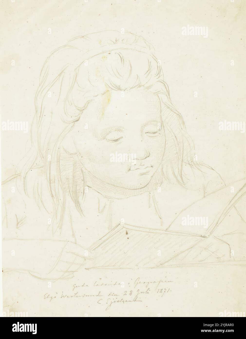 PORTRAIT, child, girl, Gerda, the, Artist's daughter, bust, book ...