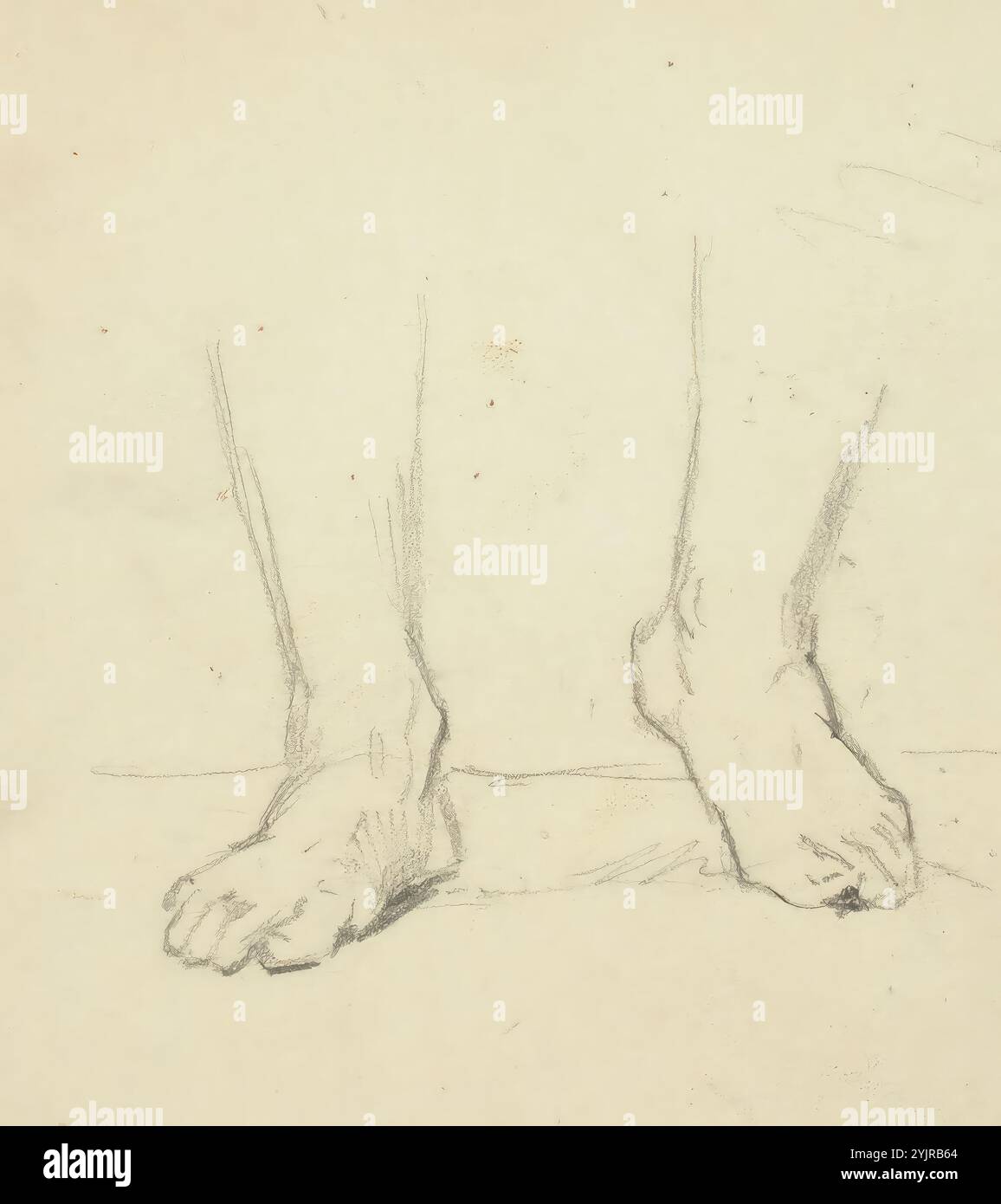 Becker, Adolf von, work, Legs of a walking person, pencil, drawing ...