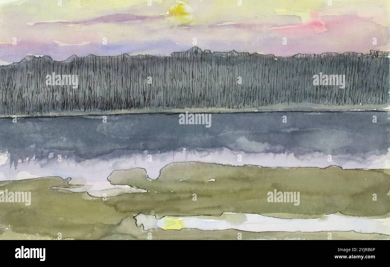 Wiik, Maria, work, Landscape practice - narrow water with a forest ...