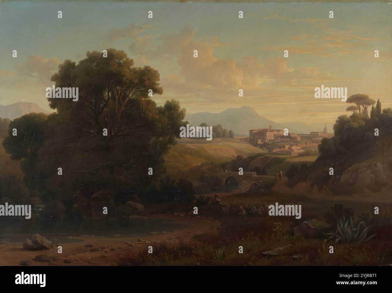 Palm, Gustaf Wilhelm, Italian landscape, 1856, oil on canvas, painting ...