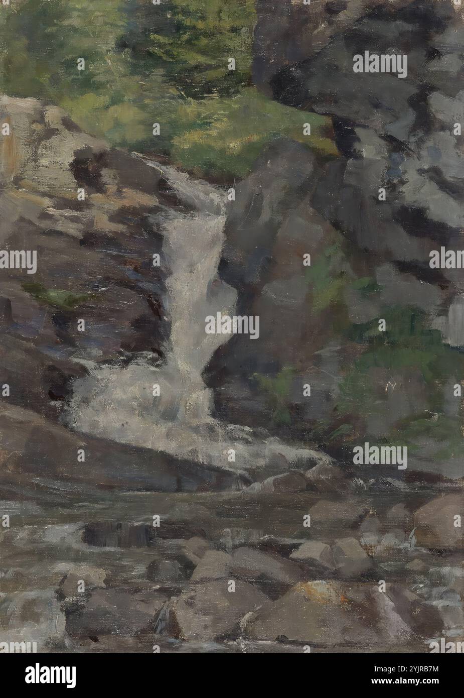 Wiik, Maria, work, Stream between the rocks, 1870s, oil on canvas ...