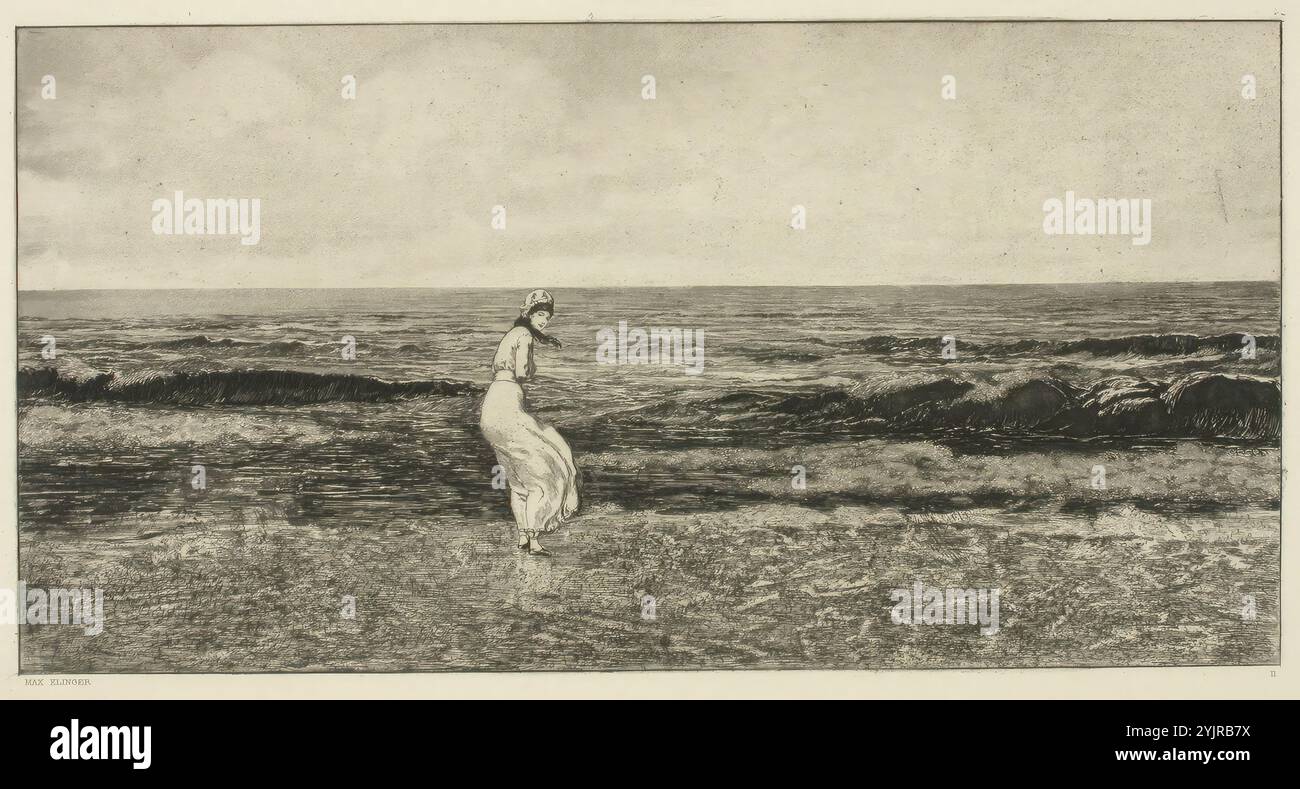 Klinger, Max, work, Am Meer, etching and aquatint, graphics Stock Photo ...