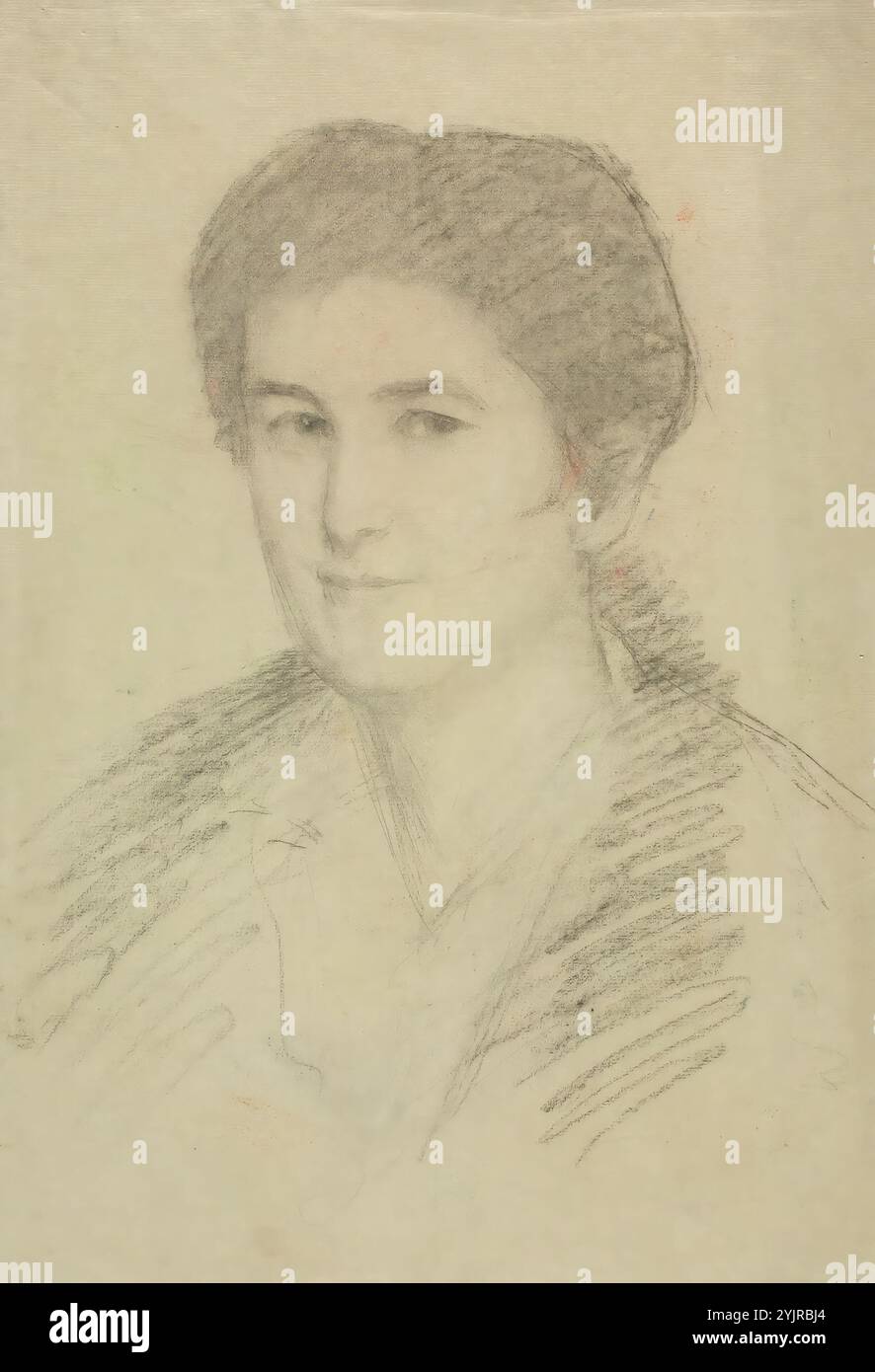 Wiik, Maria, work, Portrait exercise, bust of a middle-aged woman ...