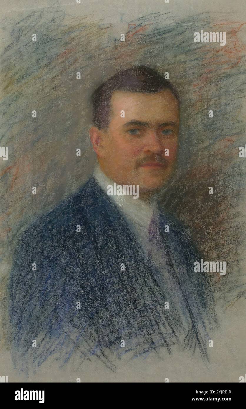 Wiik, Maria, work, Portrait of a man, exercise, technique text: pastel ...