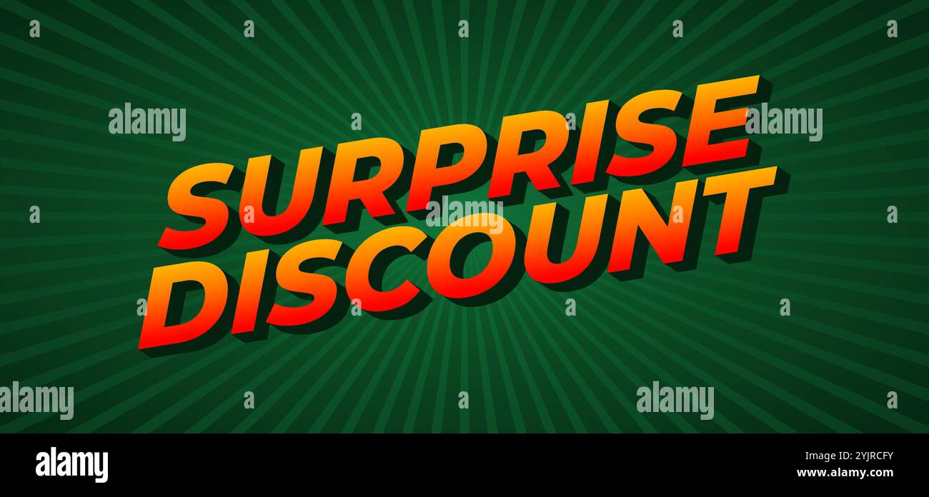 Surprise discount. Text effect design in 3D look for banner or website ...