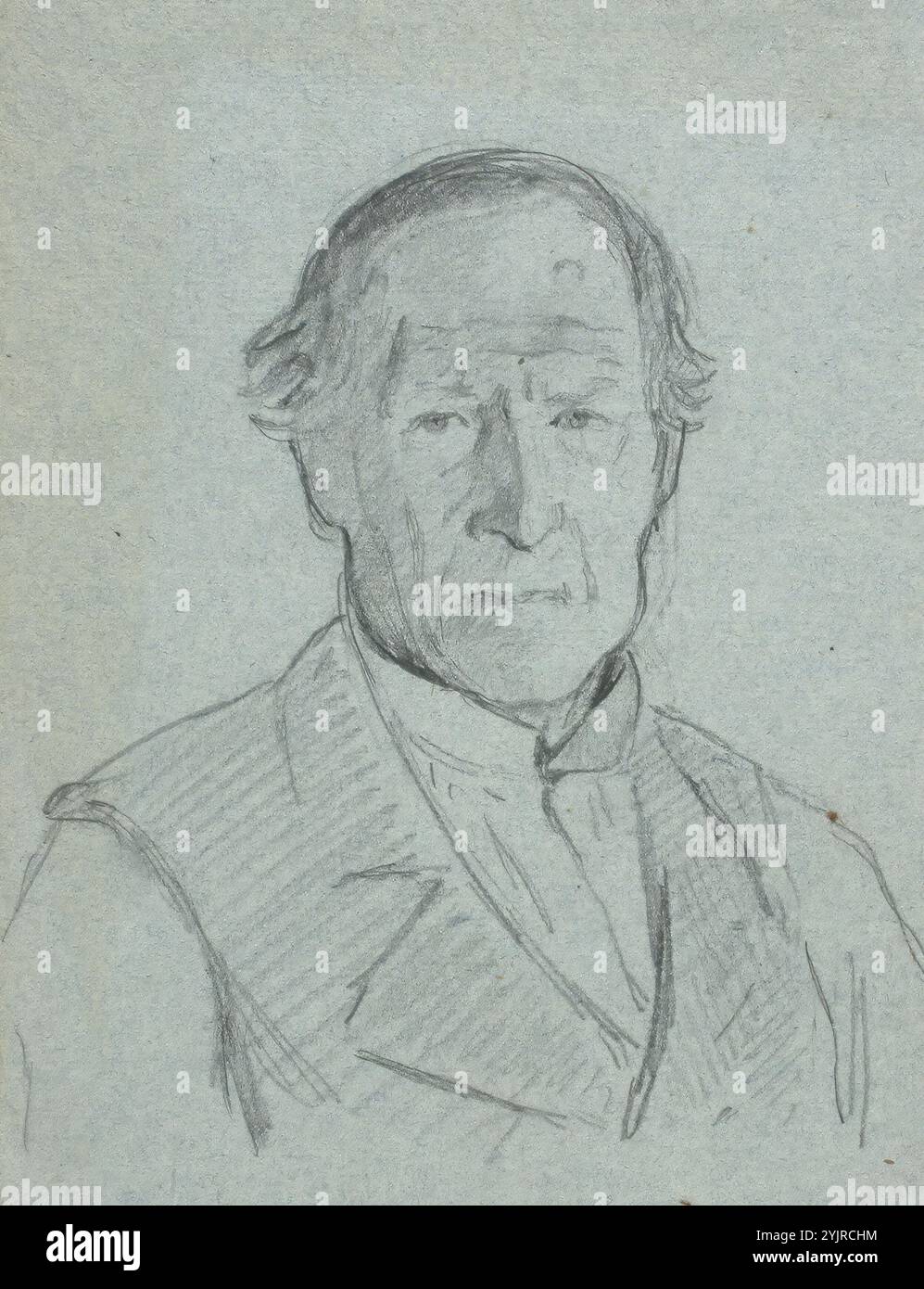 Becker, Adolf von, work, Portrait exercise of an old man, pencil ...