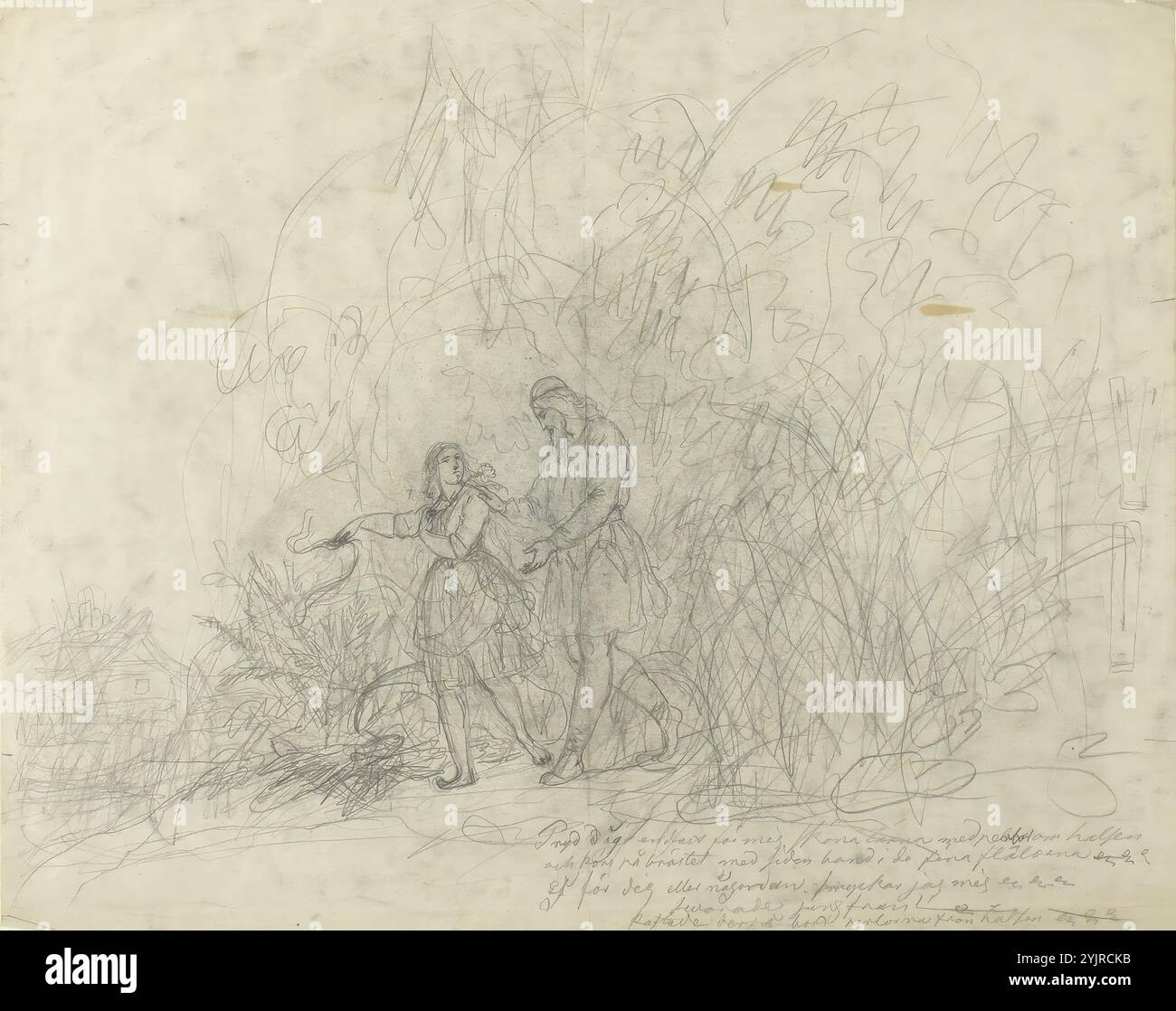 Ekman, Robert Wilhelm, work, Väinämöinen ja Aino, sketch for the ...