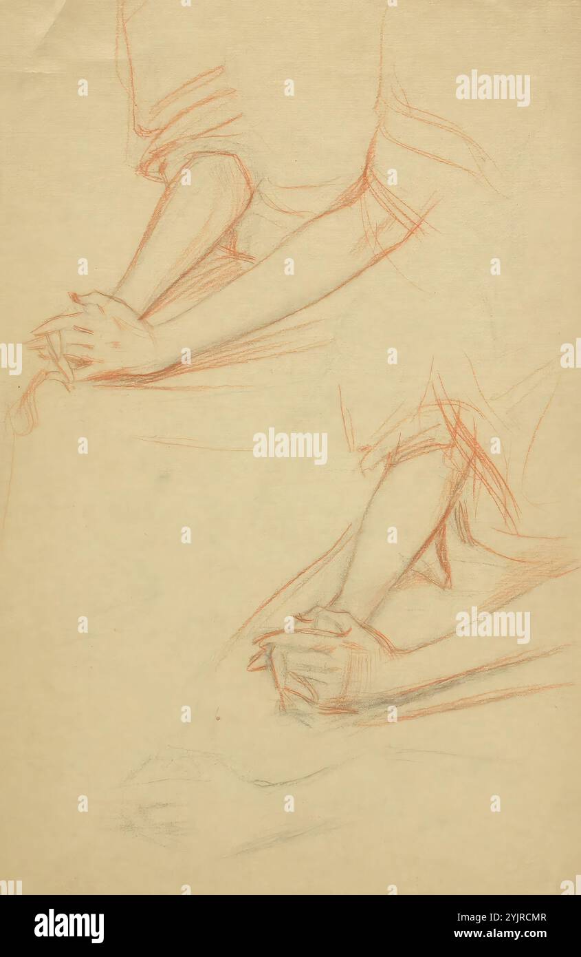 Edelfelt, Albert, work, Two hand and arm exercises of a seated woman ...