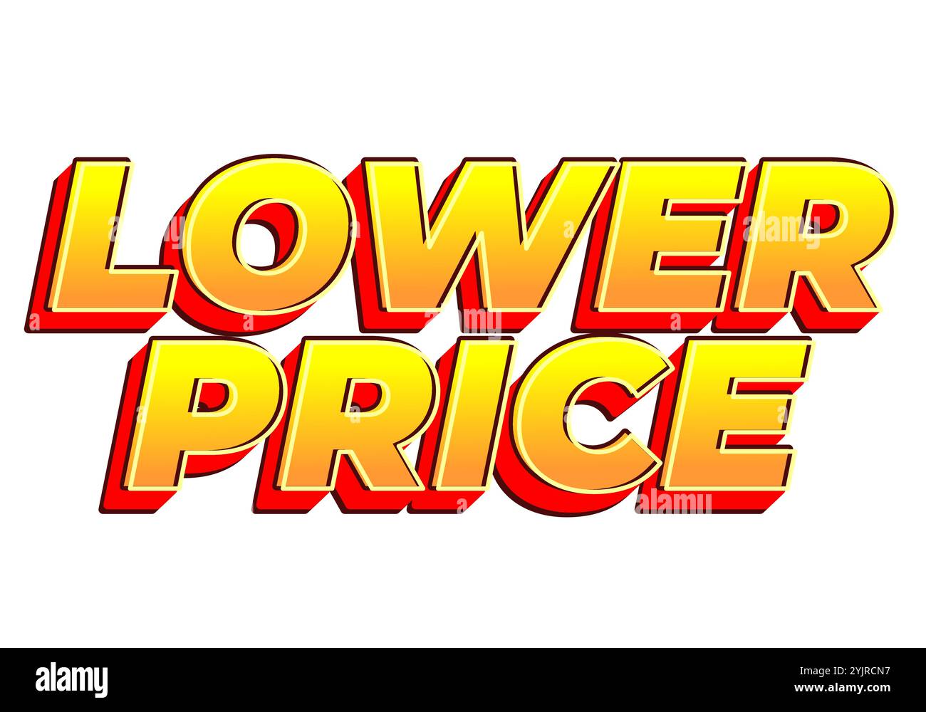 Lower price. Text effect design with modern colors and 3D font look ...