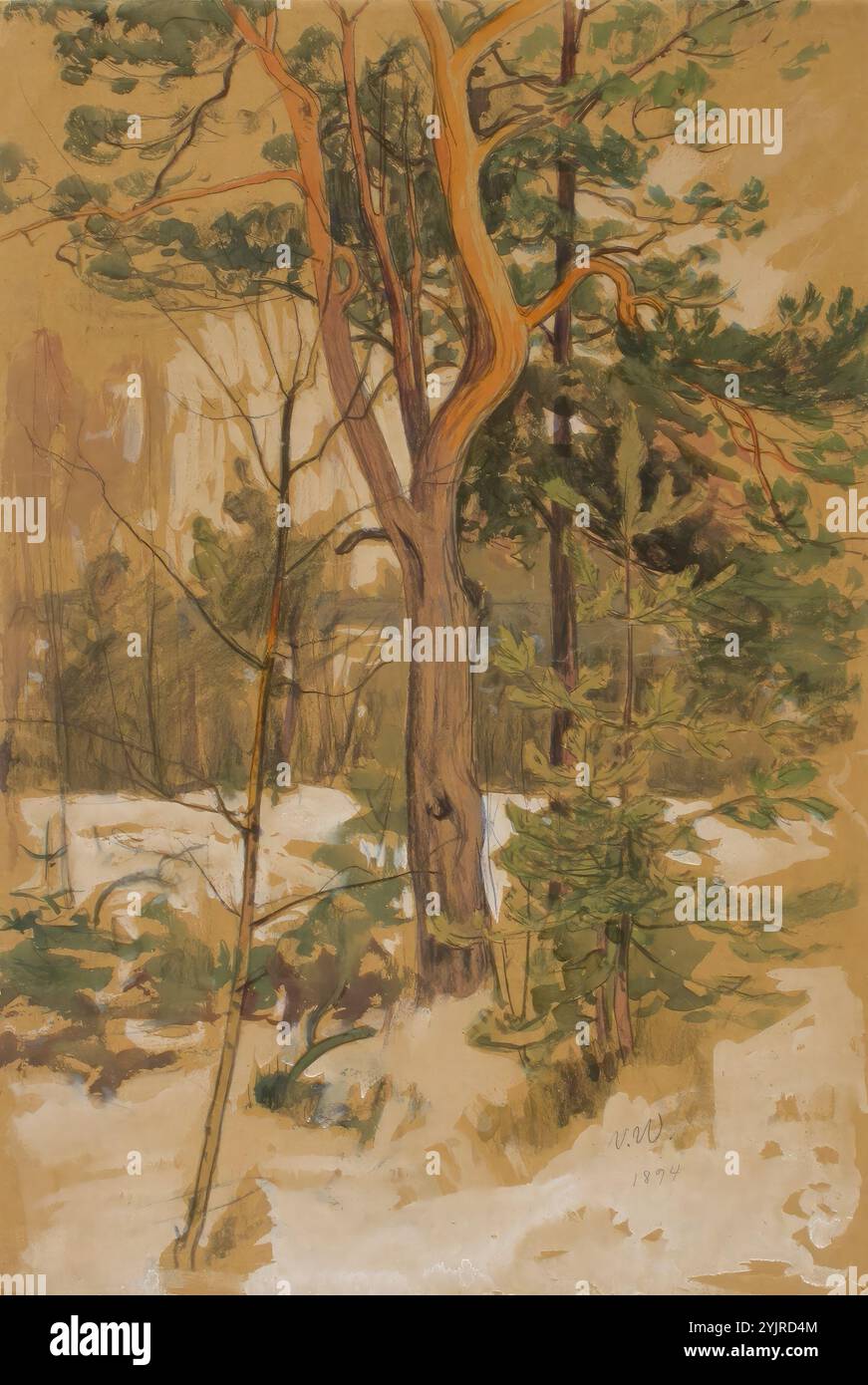 Westerholm, Victor, work, Landscape practice, 1894, watercolor ...