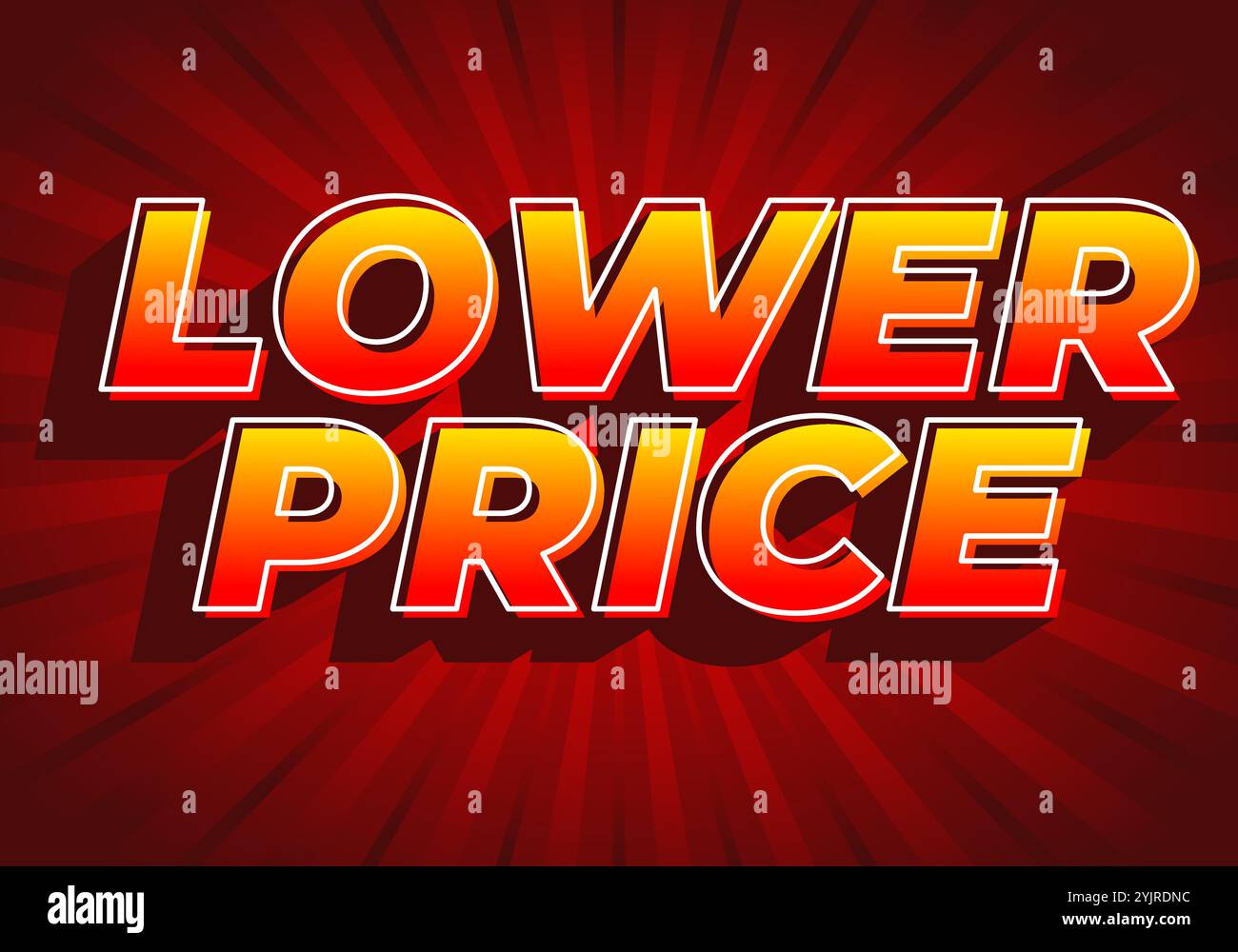 Lower price. Text effect design with modern colors and 3D font look ...