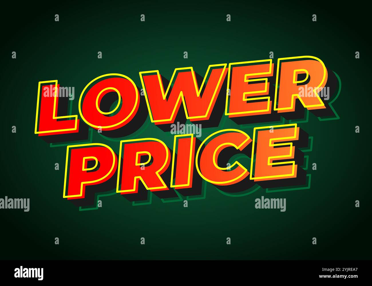 Lower price. Text effect design with modern colors and 3D font look ...