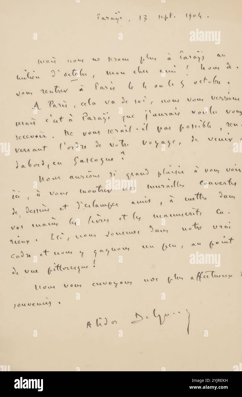 Letter to Philip Zilcken, writer: Alidor Delzant, Parays, 13-Sep-1904 ...
