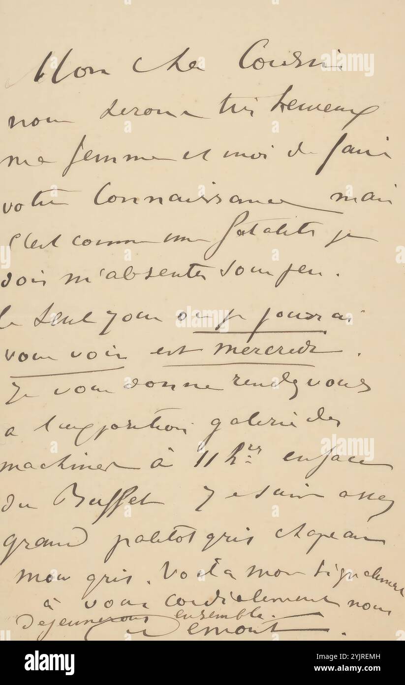 Letter to Philip Zilcken, letter, writer: Adrien-Louis Demont, 1889 ...