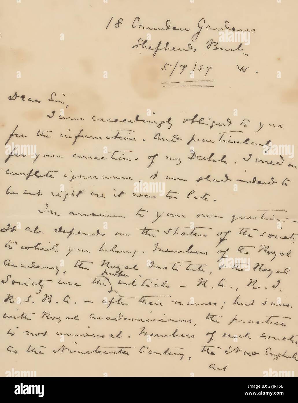 Letter to Philip Zilcken, writer: William Ernest Henley, Shepherd's ...