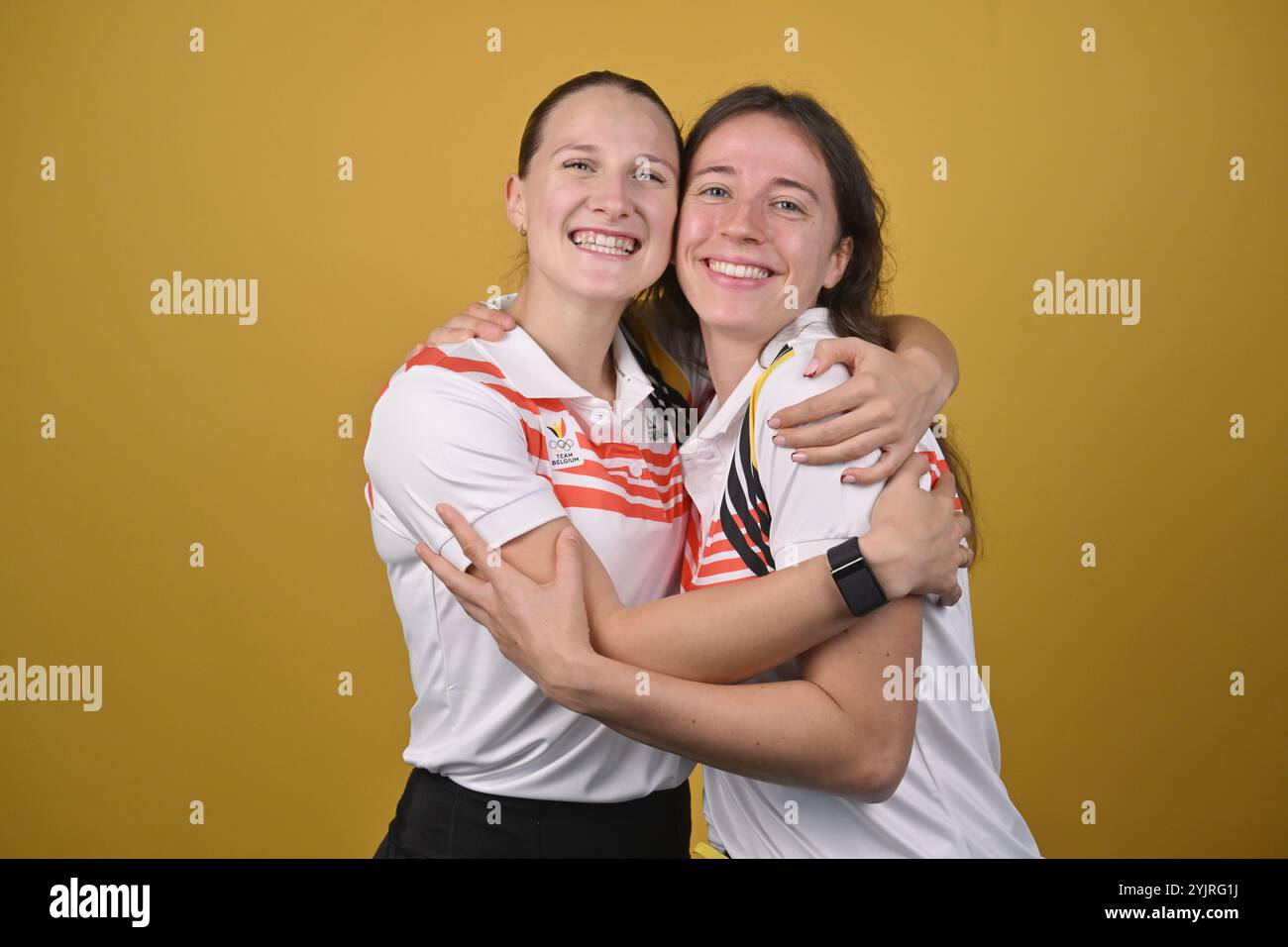 Belgian Lotte Van Lent and Belgian Janie De Nayer pose for the ...