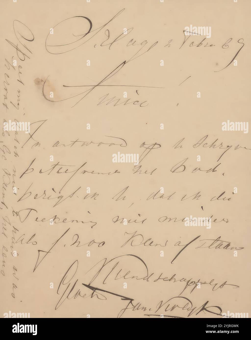 Letter to Philip Zilcken, writer: Jan Vrolijk, The Hague, 2-Feb-1889 ...