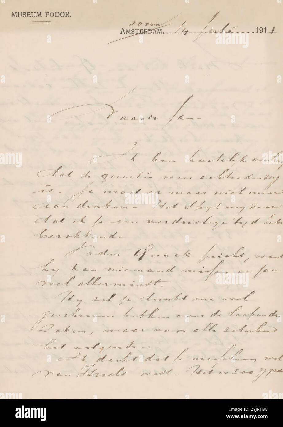 Letter to Jan Veth, writer:, Fodor, writer: Cornelis Gerardus 't Hooft ...