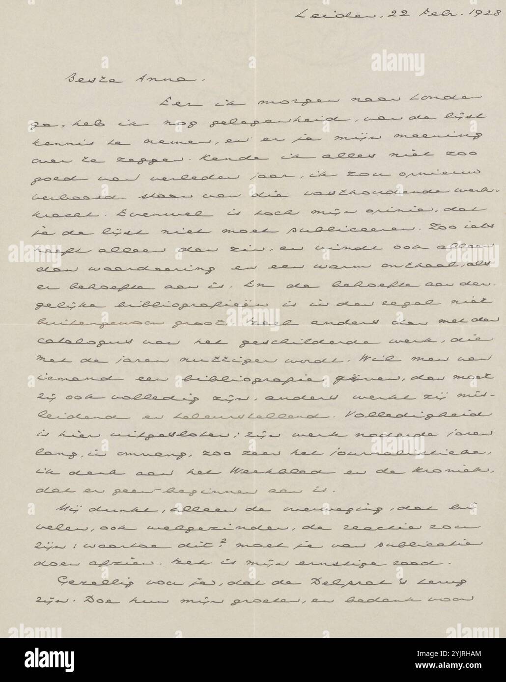 Letter to Anna Dorothea Dirks, printed, writer: Johan Huizinga, Leiden ...