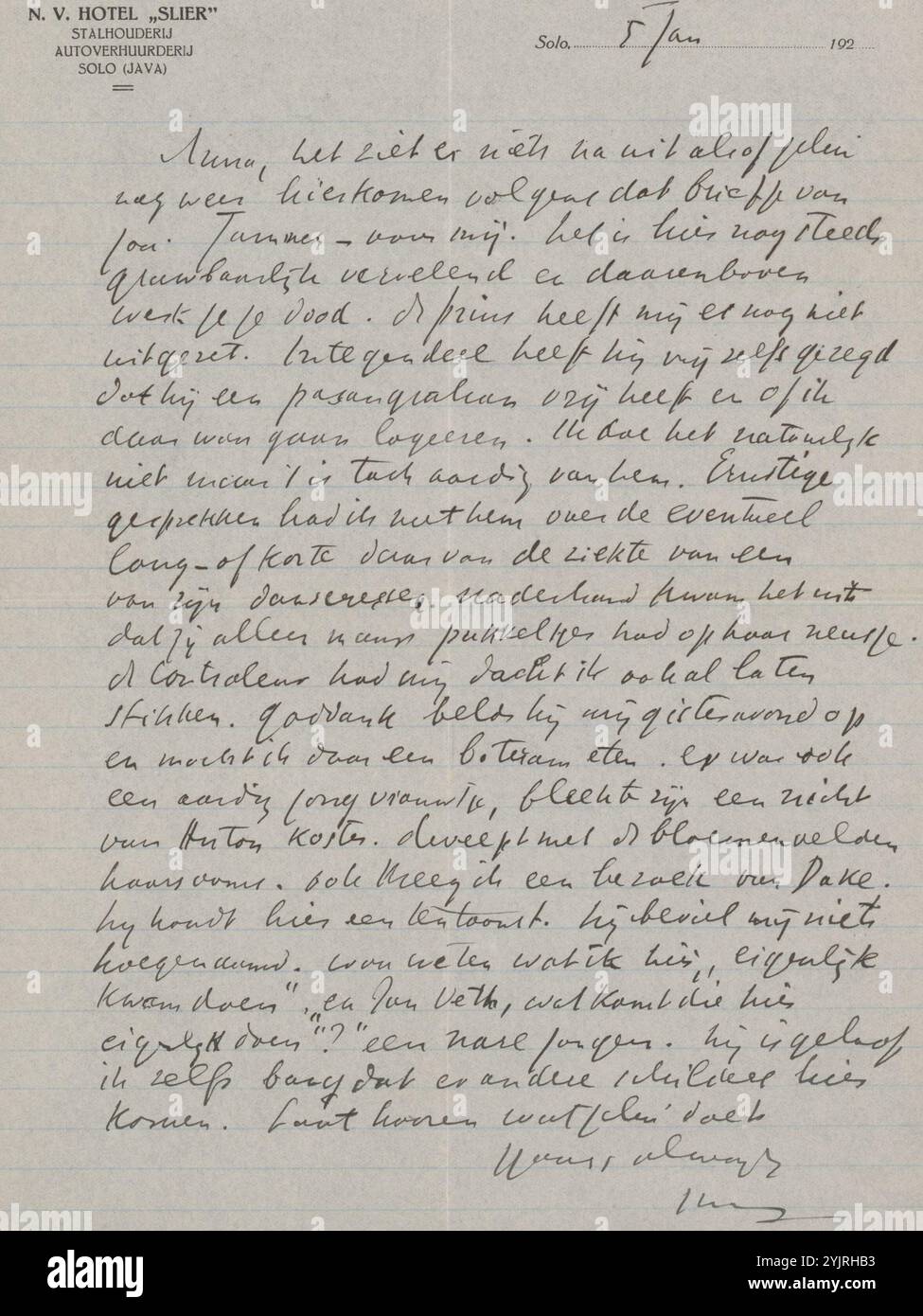Letter to Anna Dorothea Dirks, dated January 5. In later hand 1922 ...