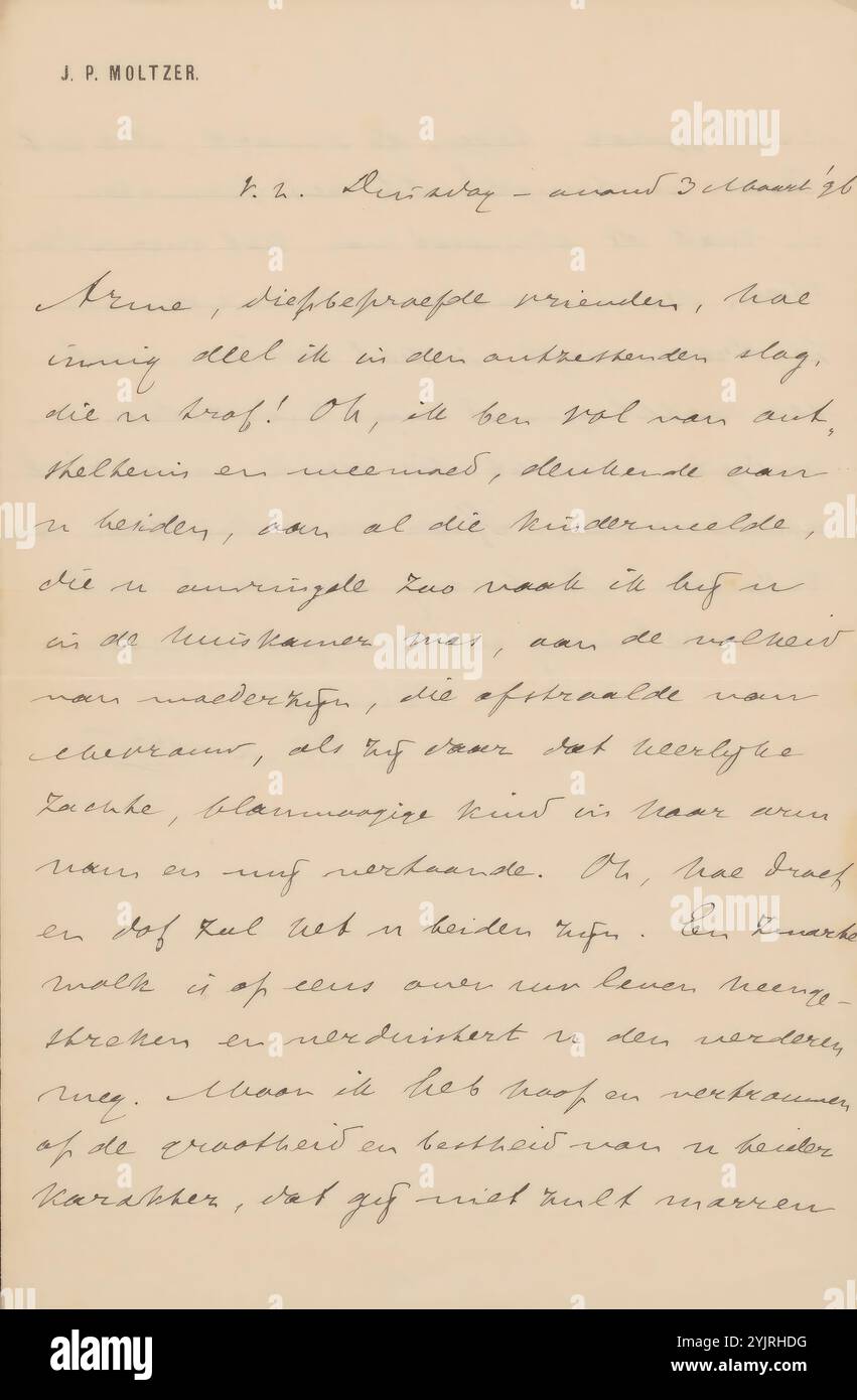 Letter to Jan Veth and Anna Dorothea Dirks, name, stamped: 'J.P.MOLTZER ...
