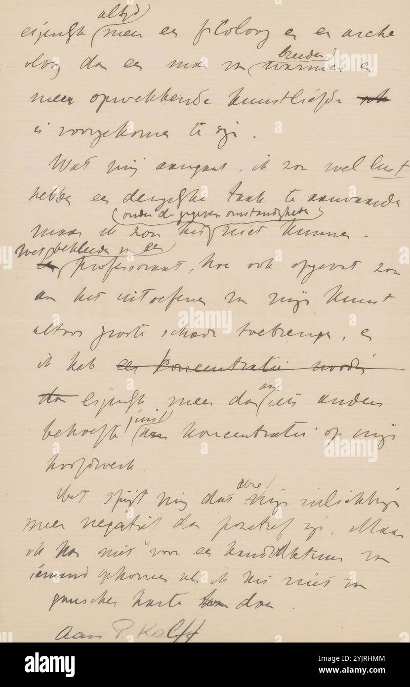 Concept letter to Jan Kalff, letter, writer: Jan Veth, Bussum, June 10 ...