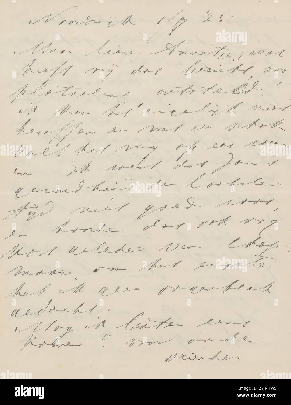 Letter to Anna Dorothea Dirks, writer: Martha van Vloten, Noordwijk ...